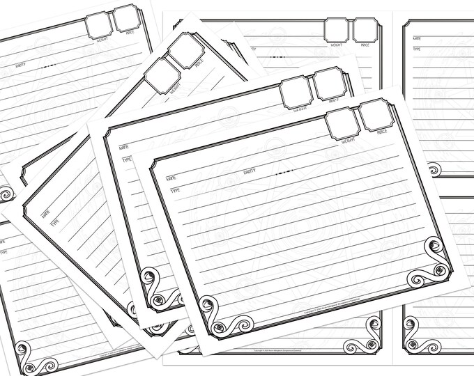 Beholder D&D 5e Magic Item Sheet Template Printable Dungeons and ...