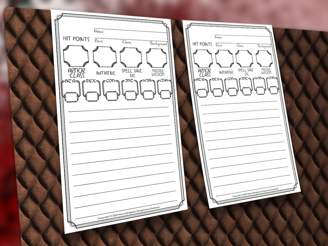 Initiative Dnd 5e Track Sheet