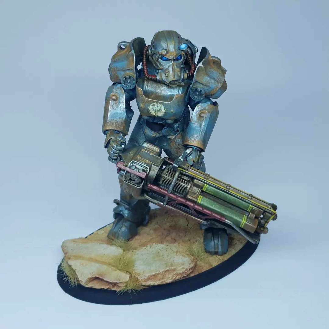 T-60 Power Armor, Fallout, Hand Printed and Painted - Etsy