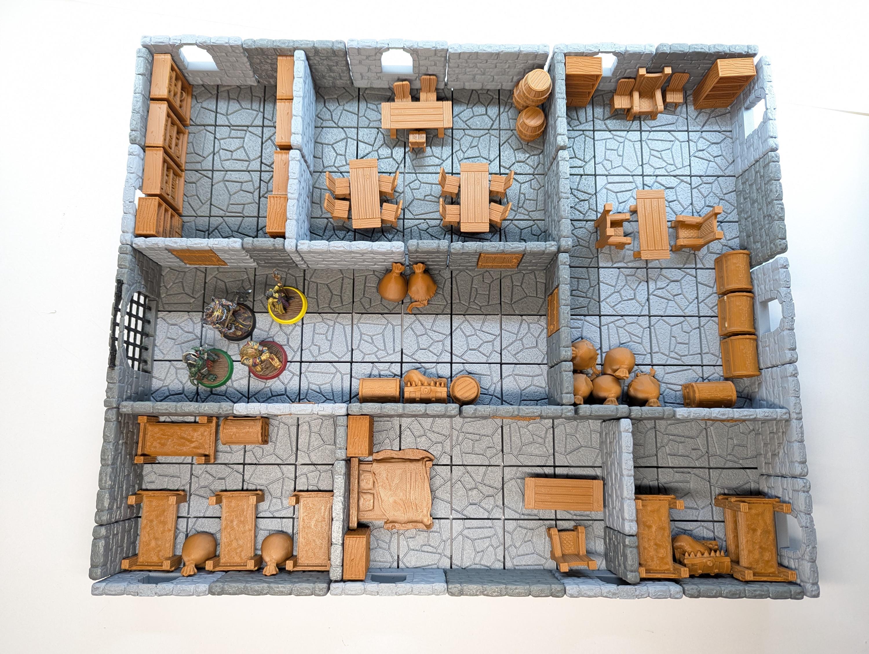 Modular Dungeon Tiles for Dnd, Heroquest, Boardgames ... - Etsy