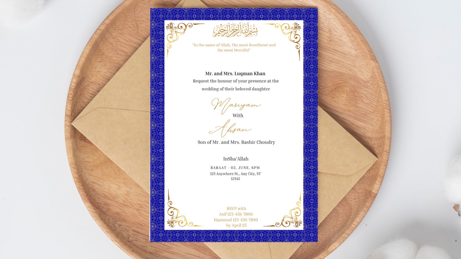 Customizable Pakistani Wedding Invitation Template Nikah, Shaadi ...