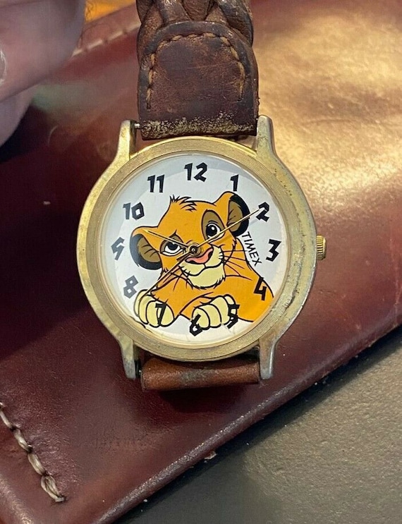 VTG 35mm Women's Lion King Timex Watch,Gold Tone Brai… - Gem