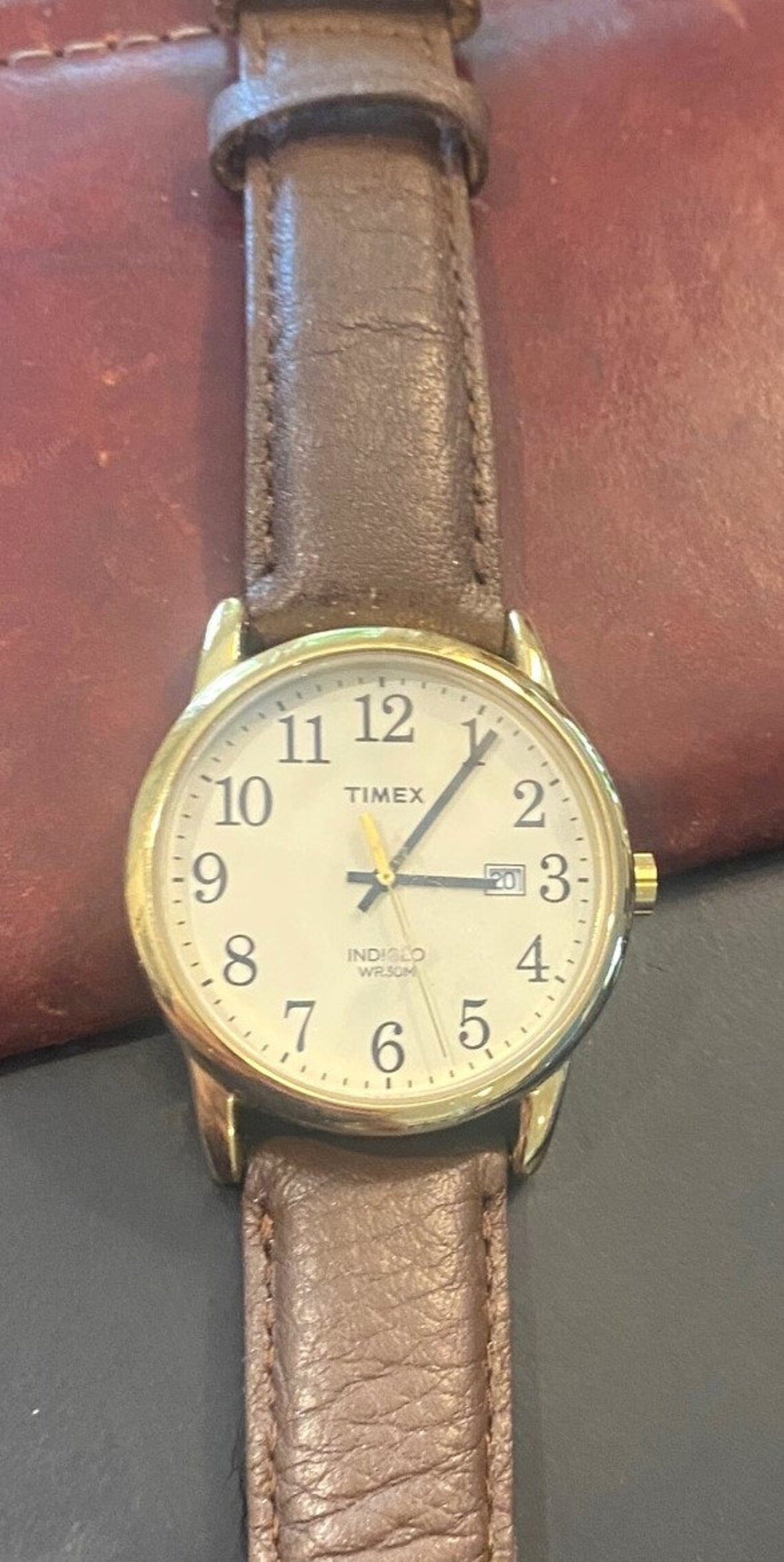 Men's 40mm Gold Tone Easy Reader Timex Watch, Indiglo, Date, WR 30M - Etsy