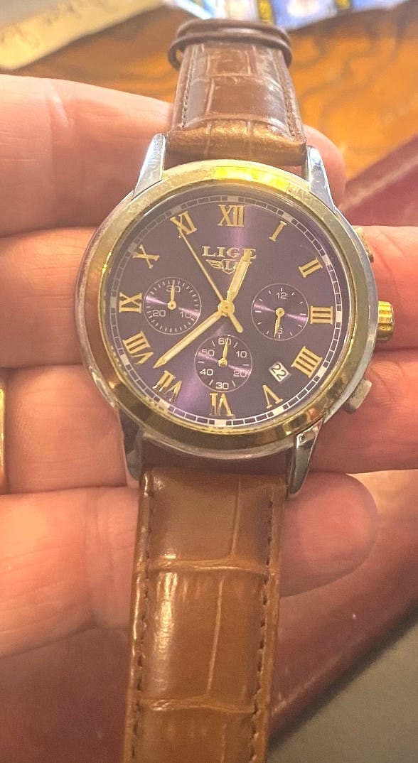 Men's 43mm Silver Tone Lige Watch, 6181WM1, Date Window - Etsy