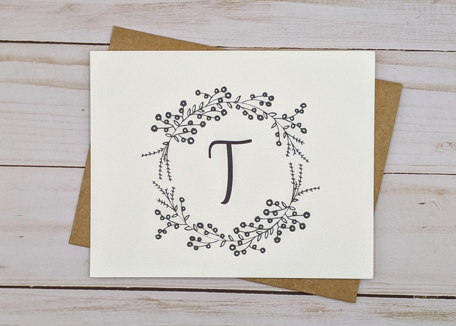 Initial Note Card Set Simple Monogram Card Set Simple Note - Etsy