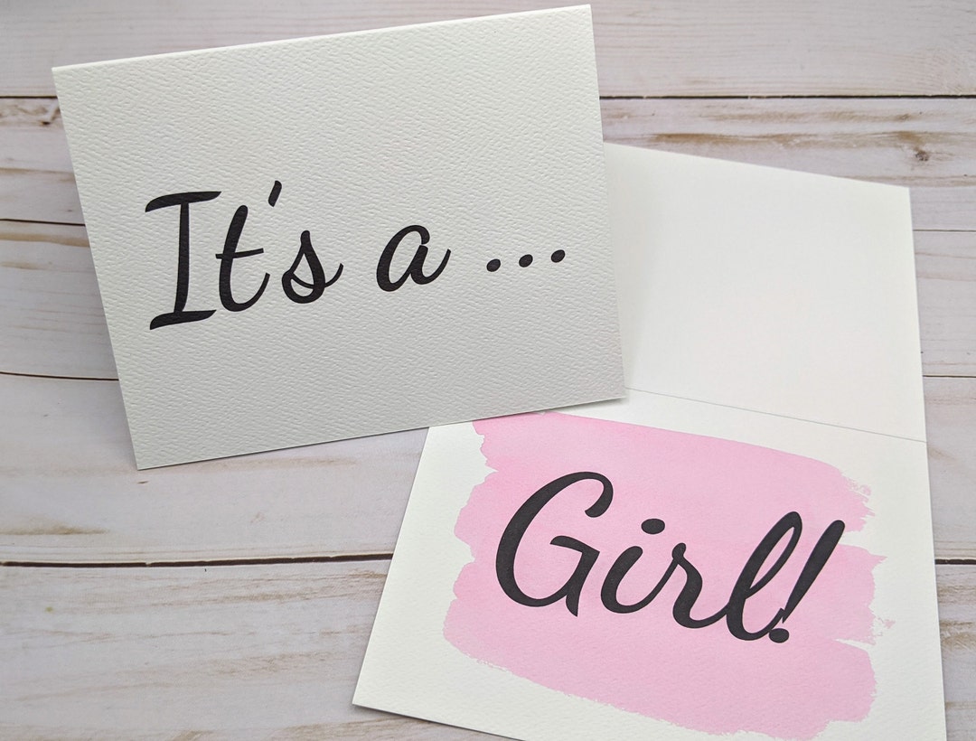 Baby Gender Reveal Card Baby Sex Reveal New Parent Gender - Etsy