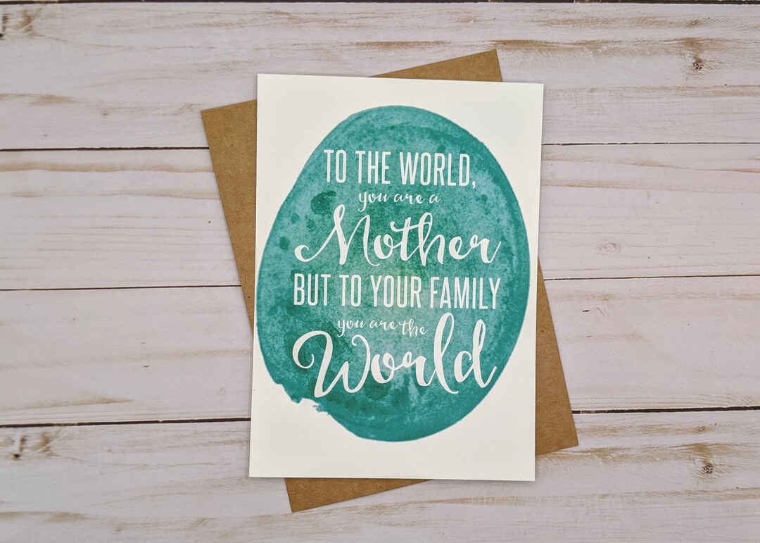 Mother Watercolor Card, Blank Folded Cards, Simple Stationery, Mother's ...