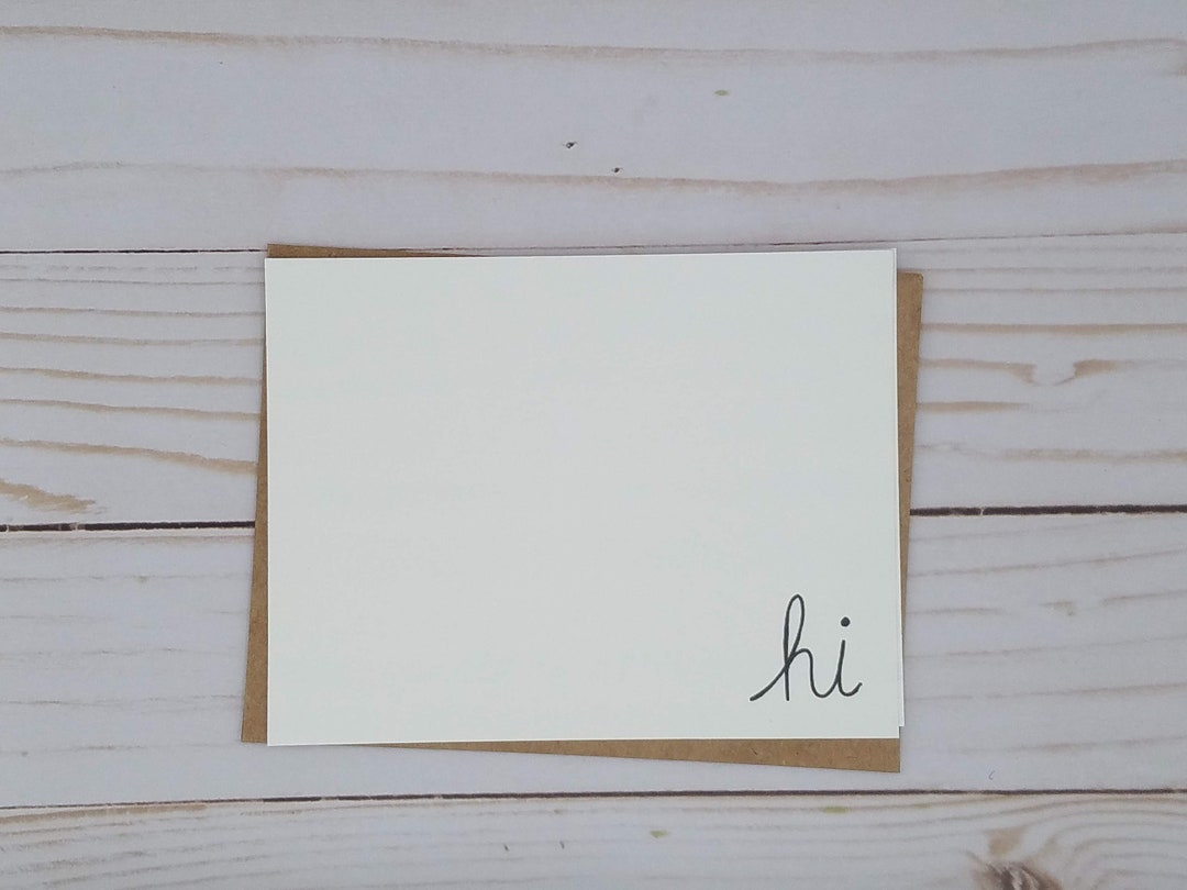 Hi Note Card Set, Blank Folded Cards, Thank You, Simple, Stationery ...