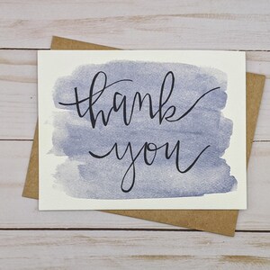 Thank You Watercolor Note Card Set, Simple Watercolor, Simple Note Card ...