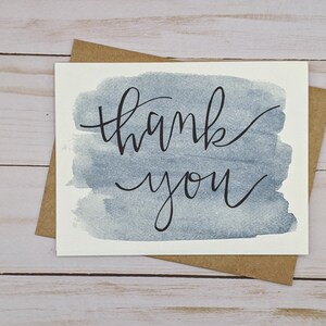 Thank You Watercolor Note Card Set, Simple Watercolor, Simple Note Card ...