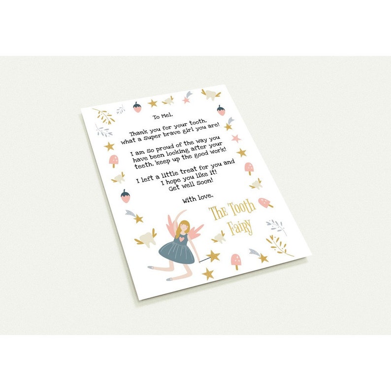 Editable Tooth Fairy Letter / Note From the Tooth Fairy / Editable ...