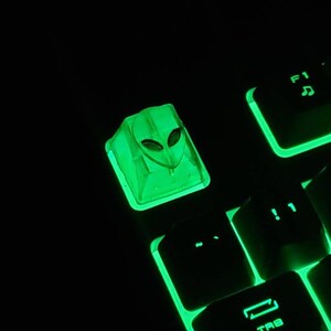Alien Head Keycap Flying Saucer Little Green Men UFO - Etsy