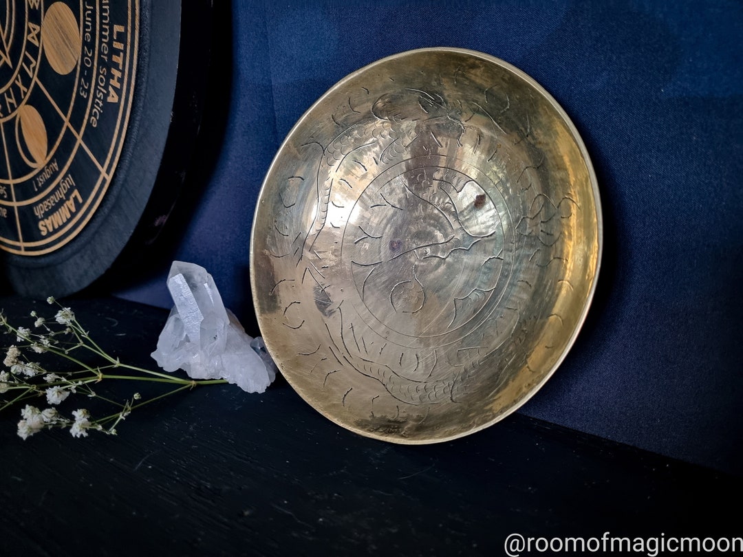 Vintage Fine Old Chinese Brass Small Etched Plate, Trinket Dish, for ...