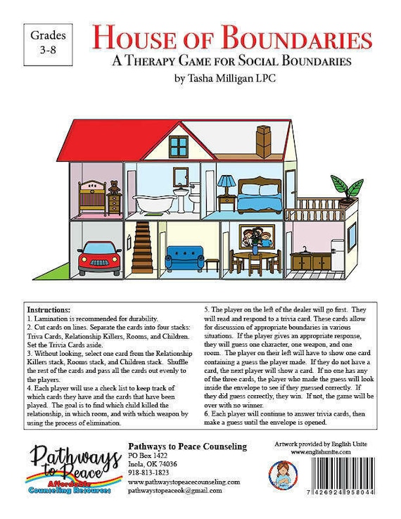 House of Boundaries Therapy Game for Setting Healthy Social - Etsy