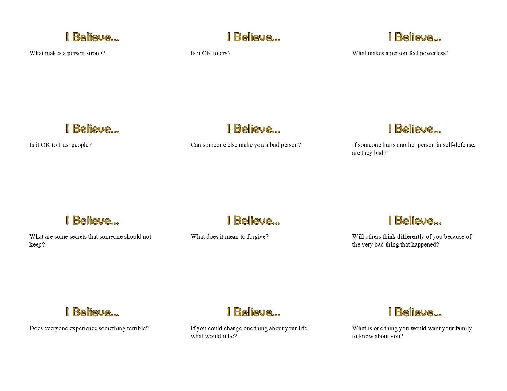 The Horrible Think That Happened: A CBT Game to Process Trauma PDF ...