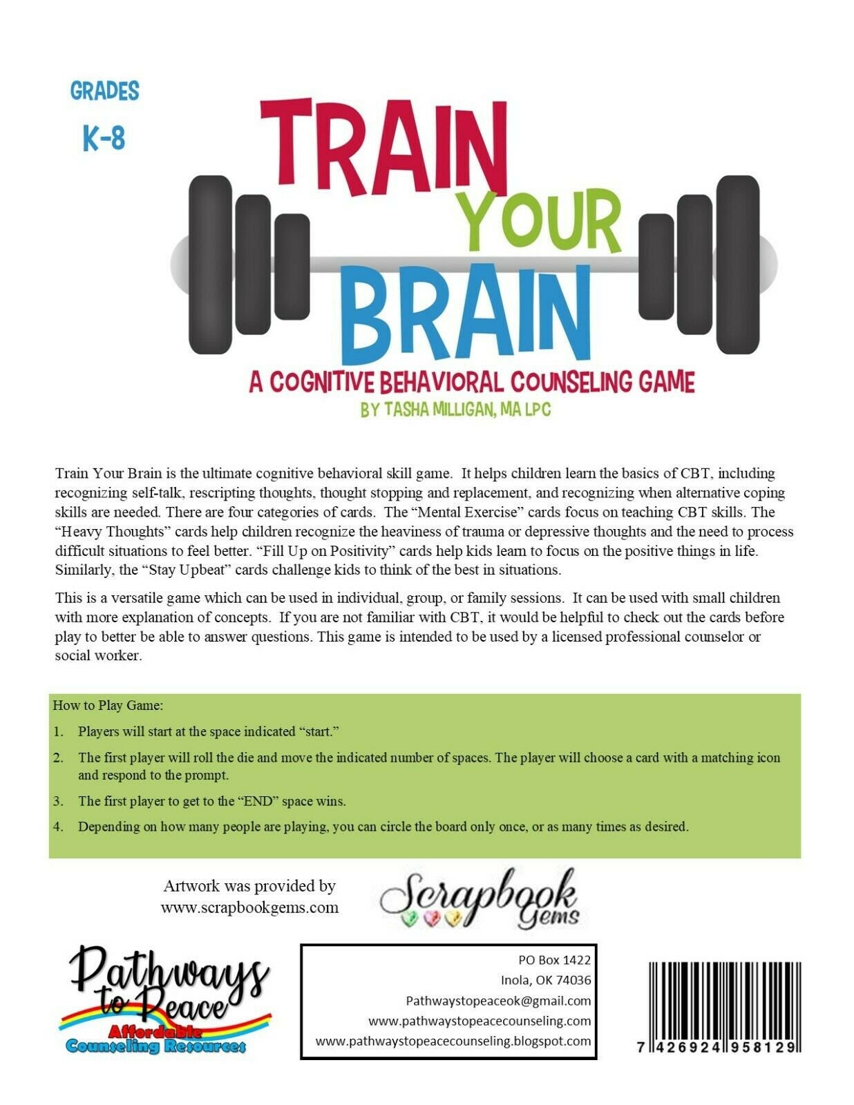 Train Your Brain: A Cognitive Behavioral Counseling Game - Etsy