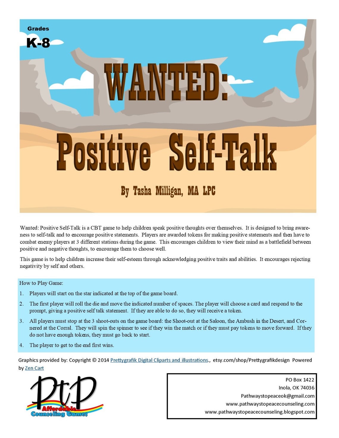 Wanted: Positive Self Talk, A CBT Game to Improve Self-esteem - Etsy