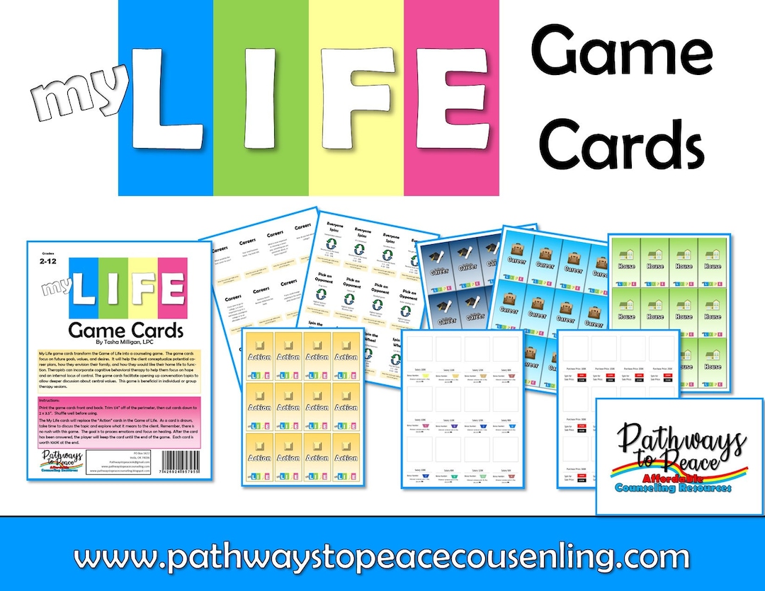 My Life Game Cards - Turn the Game of Life Into a Counseling Game! - Etsy