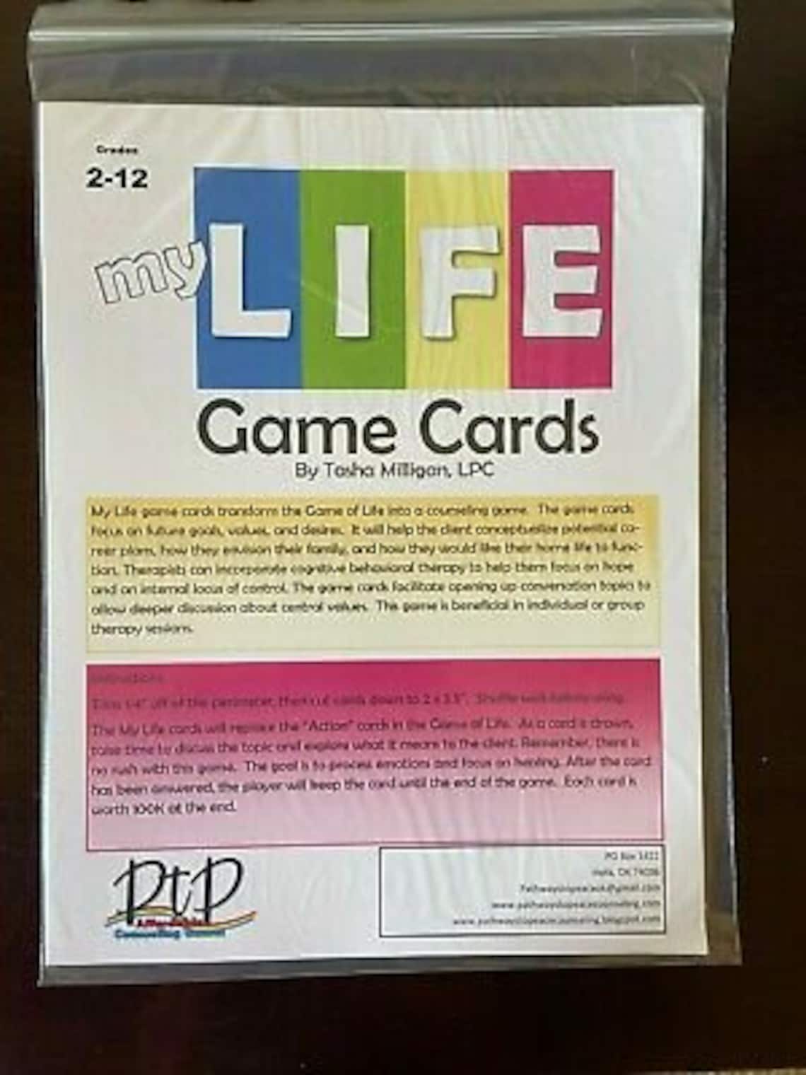 My Life Game Cards - Turn the Game of Life Into a Counseling Game! - Etsy