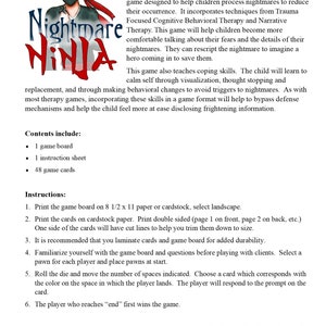 Nightmare Ninja: A CBT Counseling Game for Nightmares - PDF Download - Etsy