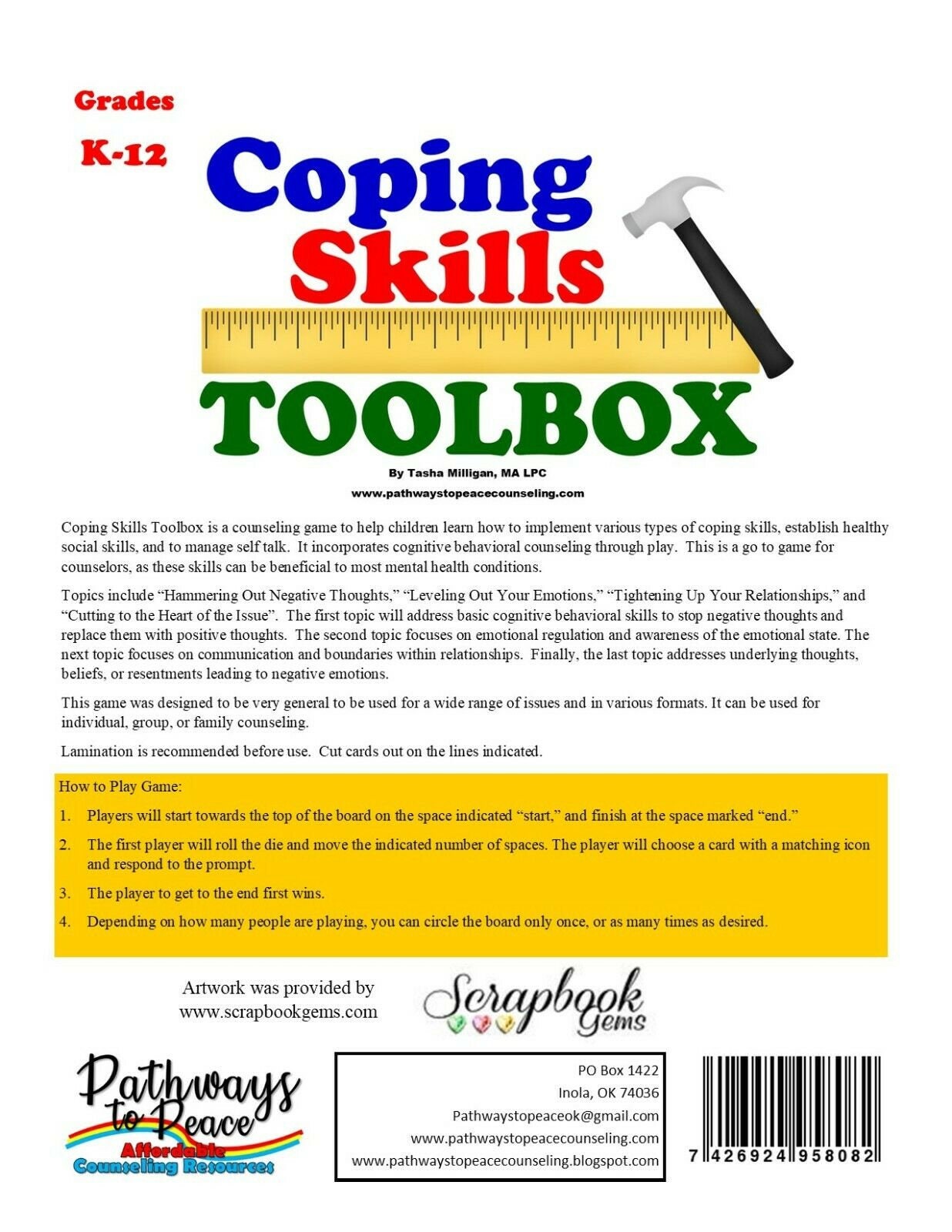 Coping Skills Toolbox Counseling Game - Etsy