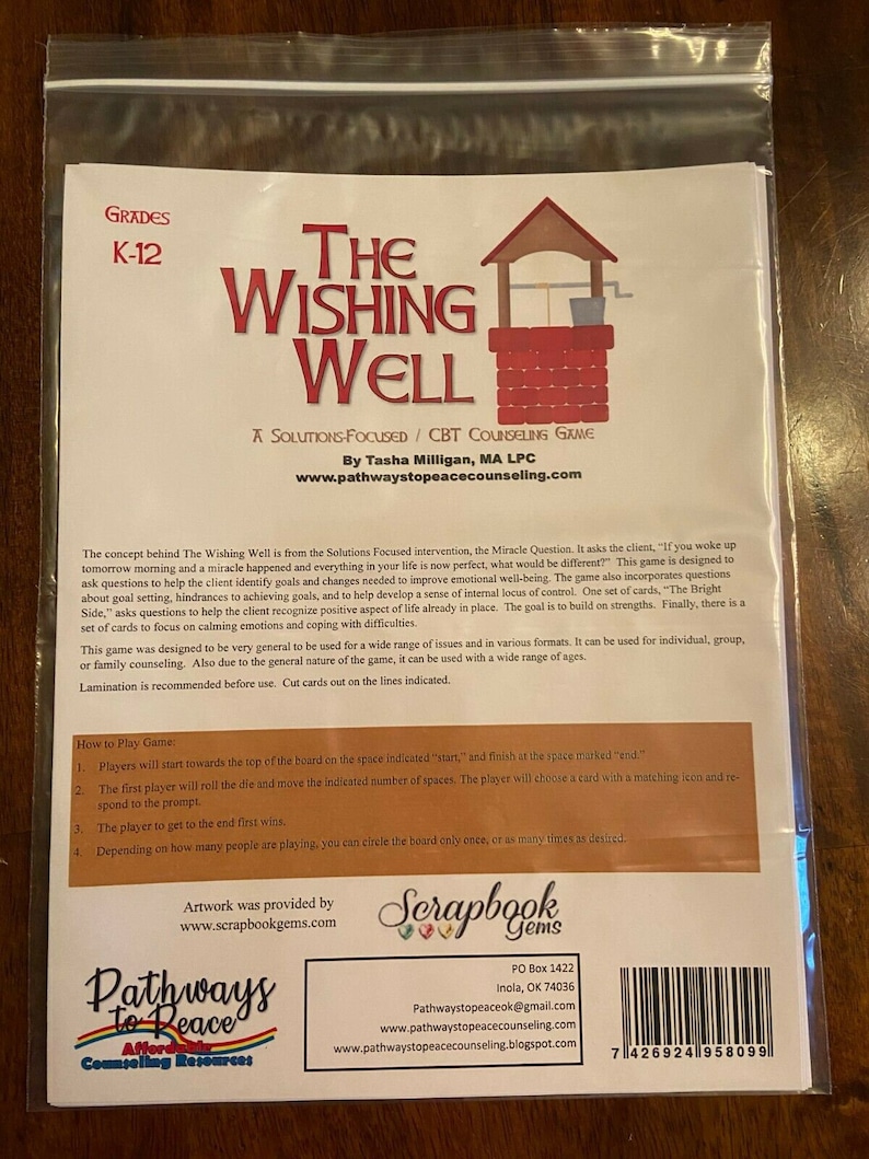 The Wishing Well: A Counseling Game With Solutions Focused and CBT ...