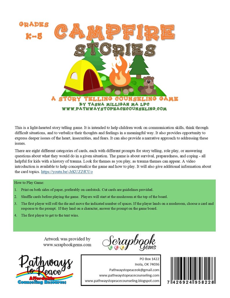 Campfire Stories - A Story Telling Counseling Game PDF Download - Etsy