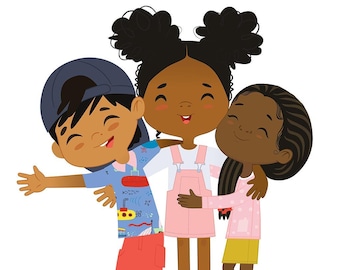 African American Family And Friends Clipart