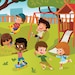 School Kids, Kindergarten Clipart, School Games Clipart, Playground ...