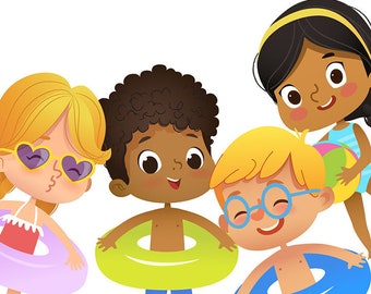 Pool Party Clipart - Etsy