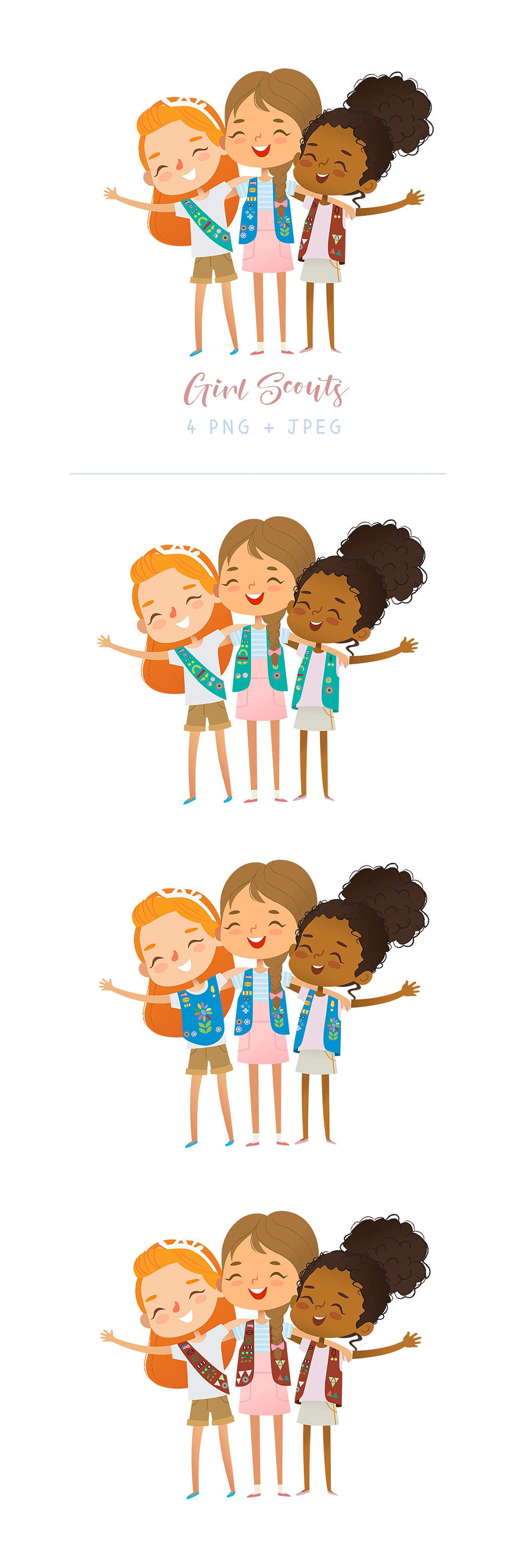 Girl Scout Troop, Happy Girls Hugging, Girl Scout PNG, 56% OFF