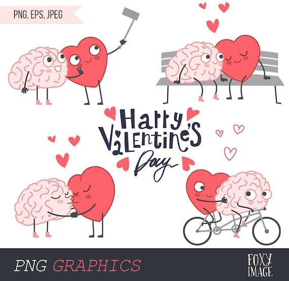 Valentine's Day Heart and Brain Love Happy Valentines - Etsy