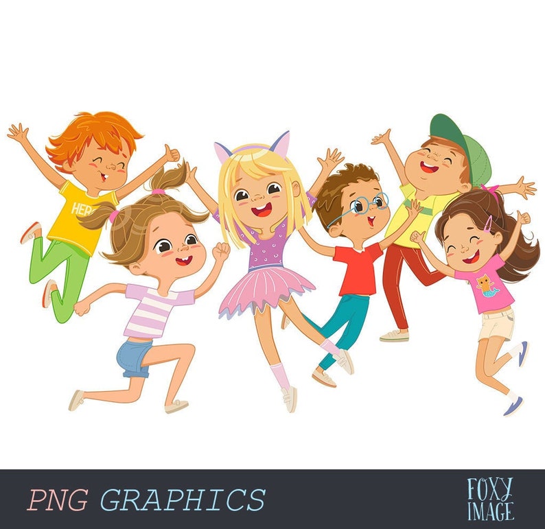 Kids PNG Clipart Kids Jumping Clipart Birthday Party - Etsy
