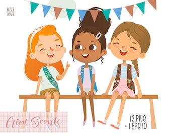 Brownie Girl Scout Clip Art for Scrapbooking Card Making - Etsy