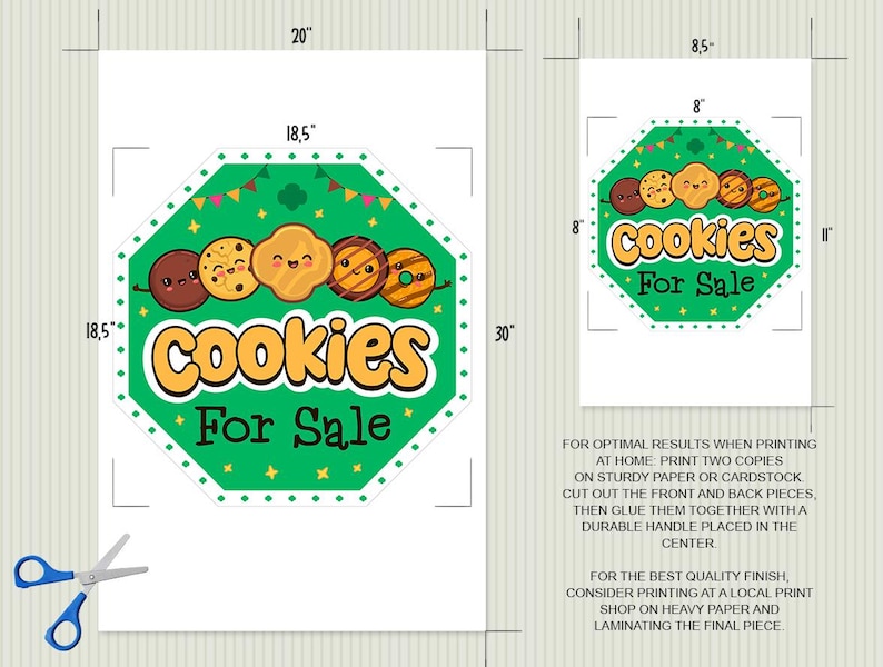 Cookies STOP Sign, Cookie Booth Yard Sign, Digital Cookie Stand, Cookie ...