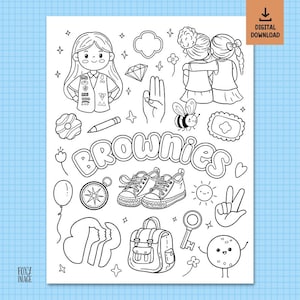 Brownie Girl Coloring Pages, Girl Troop Meeting Activity, Scout ...