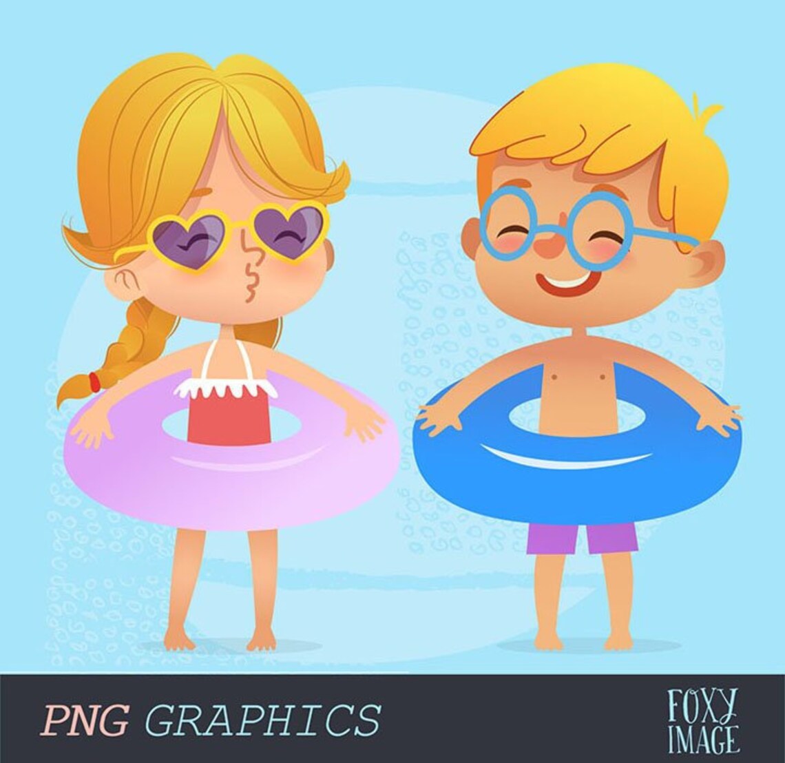 Pool Party Pool Boys and Girls Pool Party Clipart Swim | Etsy
