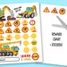Printable Construction Reward Chart, Excavator Behavior Chart, Toddler ...