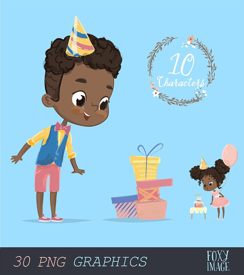 Birthday Party Boys and Girls Set African American Birthday - Etsy