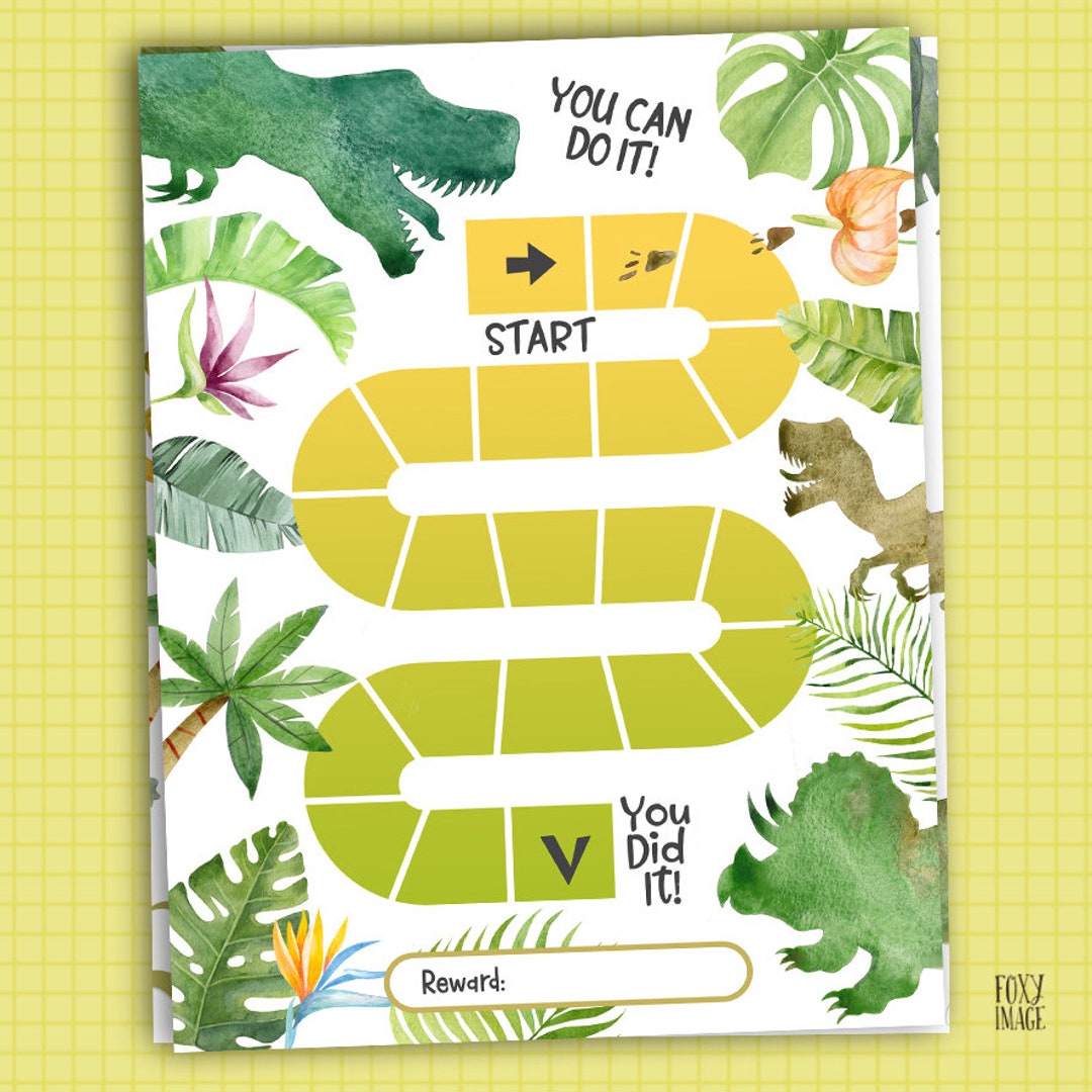Printable Dinosaur Reward Chart, Dinosaur Behavior Chart, Toddler ...