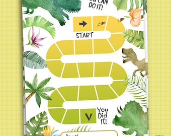 Printable Dinosaur Reward Chart, Dinosaur Behavior Chart, Toddler ...