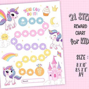 Printable Unicorn Reward Chart, Unicorn Behavior Chart, Toddler ...
