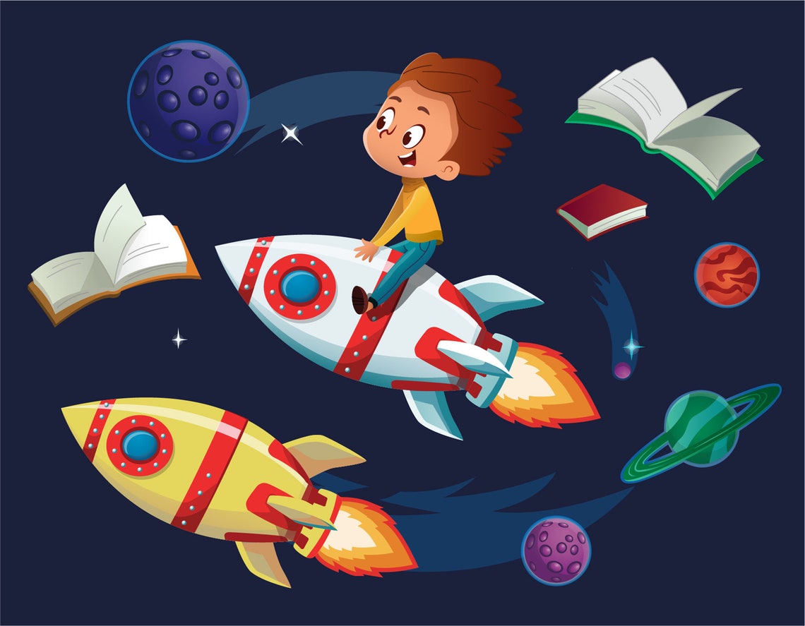 Space Boy Space Illustration Space Clipart Space Décor | Etsy