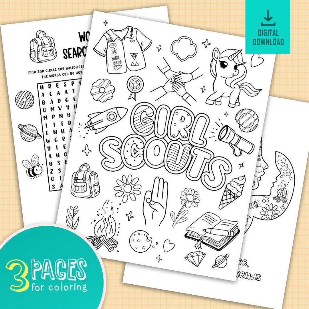 Girl Scouts Coloring Pages, Girl Scouts Logo, Girl Scout Coloring Book ...