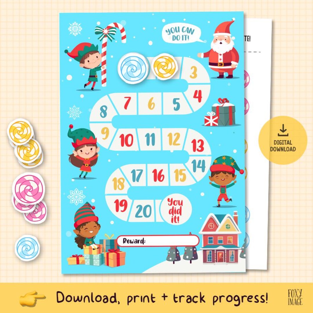 Printable Christmas Potty Training Chart – Elf-themed Reward Tracker ...