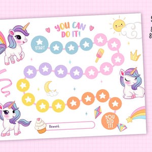 Printable Unicorn Reward Chart, Unicorn Potty Chart, Toddler ...