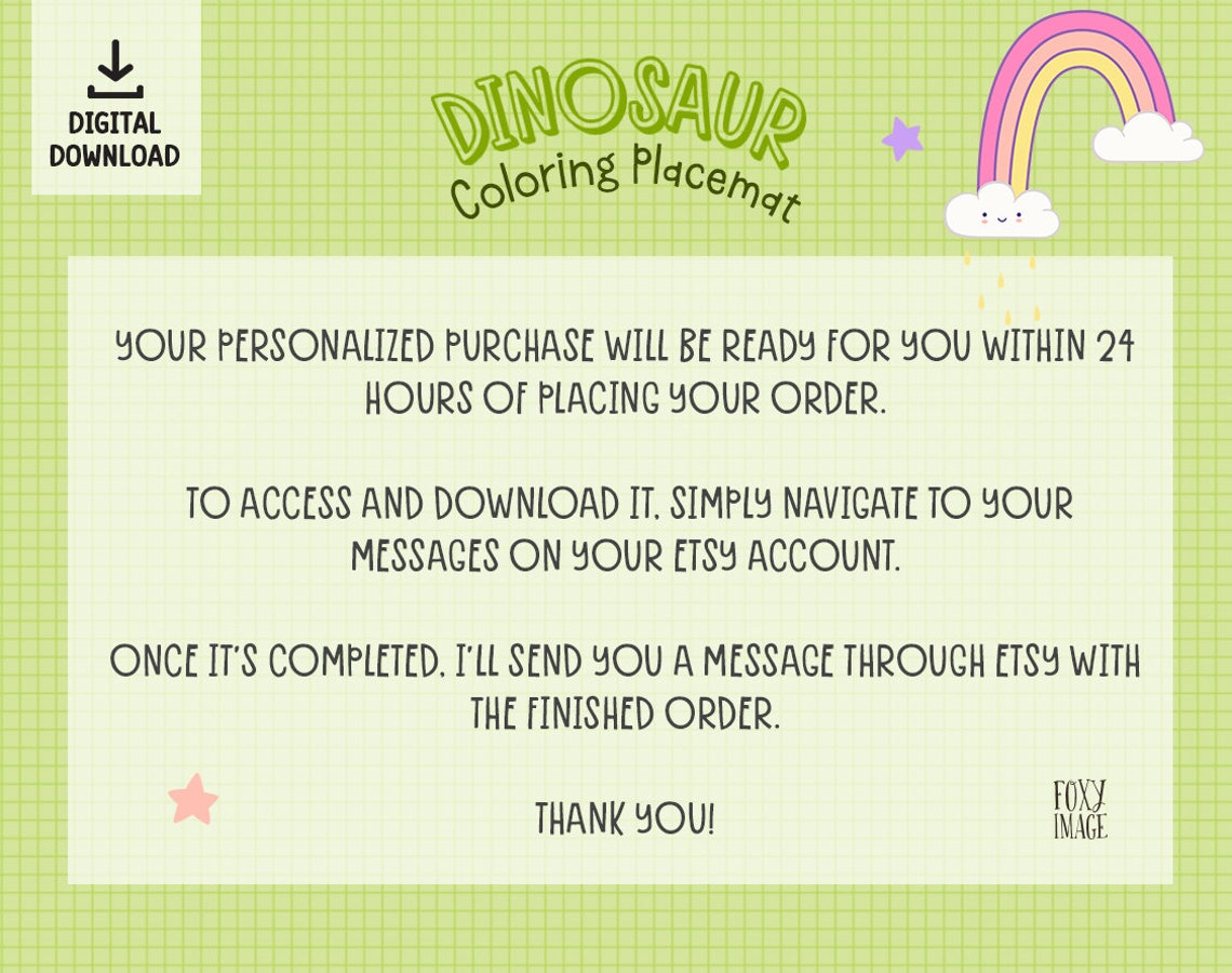 Dinosaur Party Coloring Page Placemat, PRINTABLE Custom Personalized ...