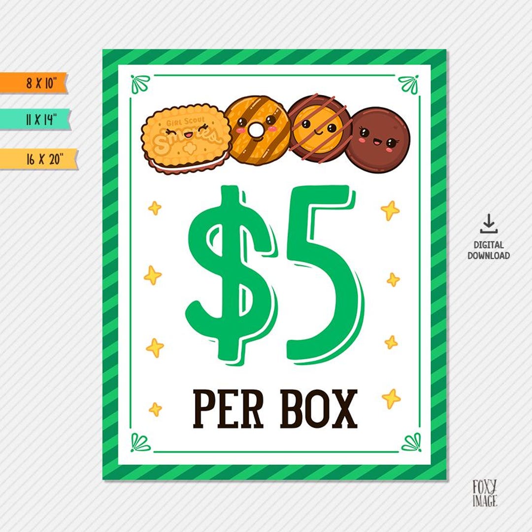 Cookie Price Sign, Printable Bake Sale Fundraiser Sign, Booth Sales ...