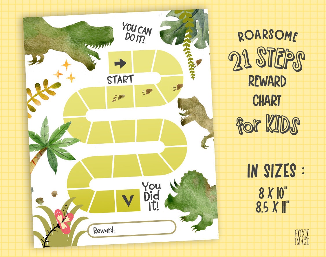 Printable Dinosaur Reward Chart, Dinosaur Behavior Chart, Toddler ...