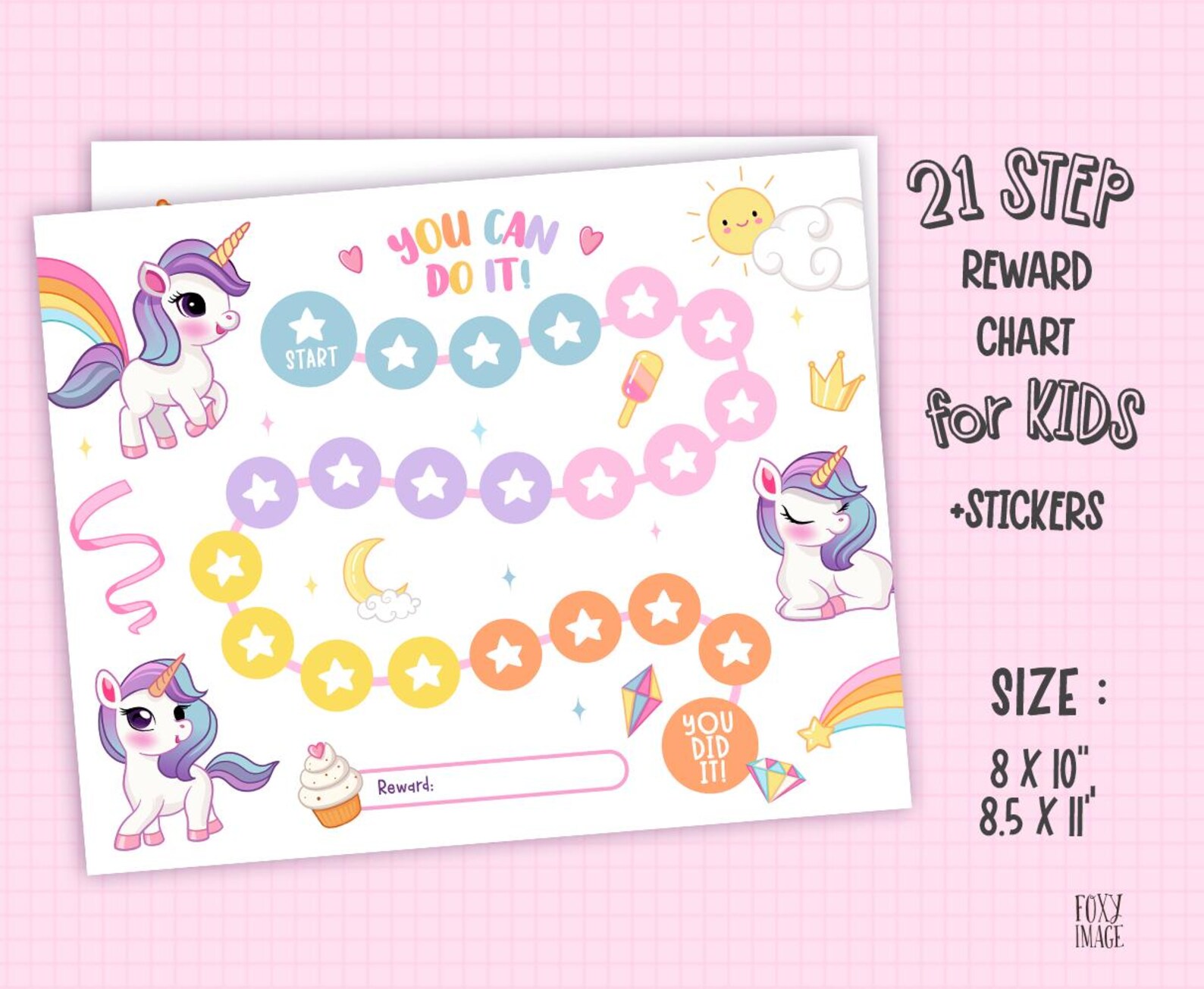 Printable Unicorn Reward Chart, Unicorn Potty Chart, Toddler ...